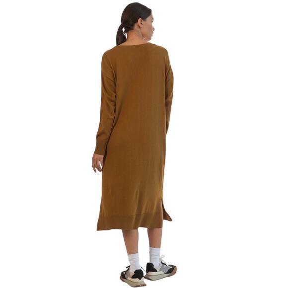 Paper Label Agni Easy Dress Knit Organic Cotton Long Sleeve Sandalwood XL